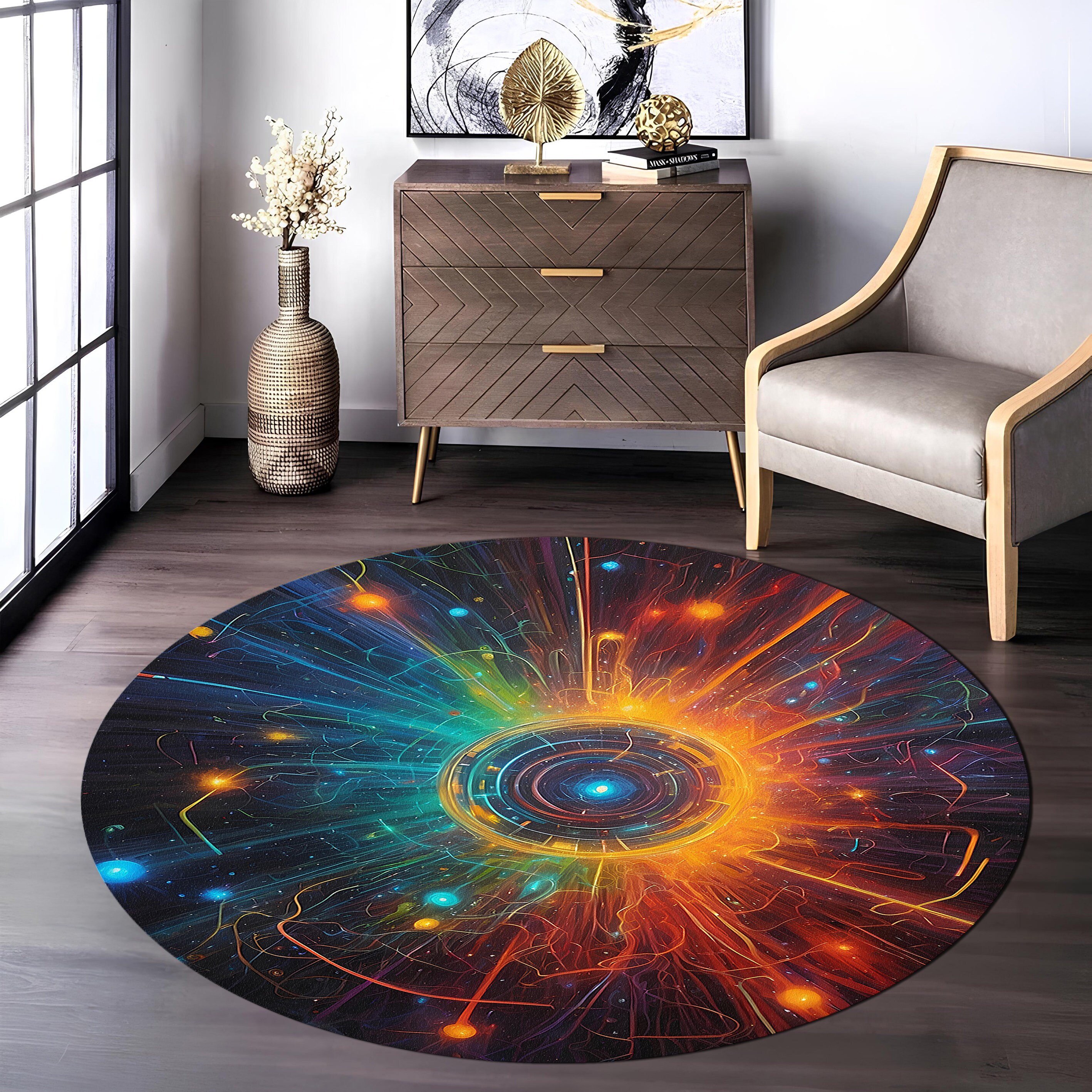 Milky Way Round Rug, Space Rug, Kids Rug, Galaxy Floor Rug, Galaxies ...