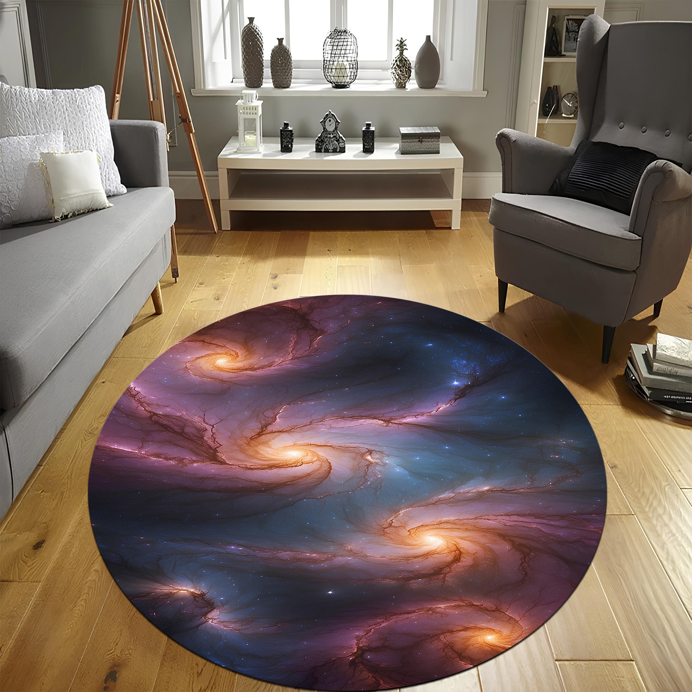 Milky Way Round Rug, Space Rug, Kids Rug, Galaxy Floor Rug, Galaxies ...
