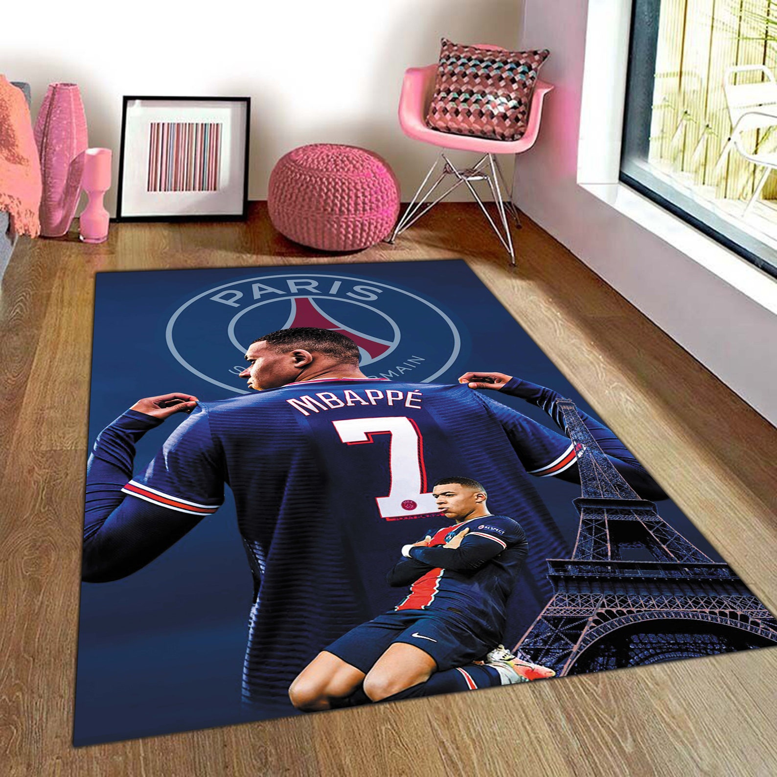 World Cup Rug, Mbappe Football Soccer Game France Carpet, Carpet Gift ...