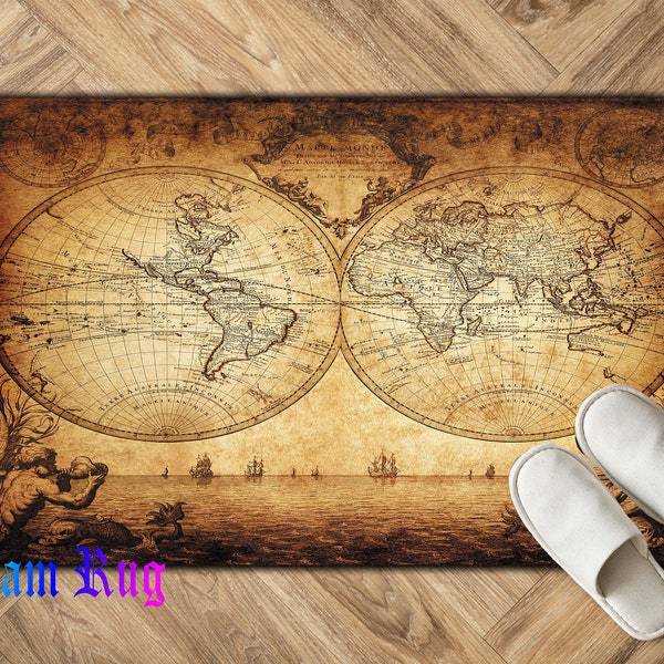 World Map Rug - Etsy