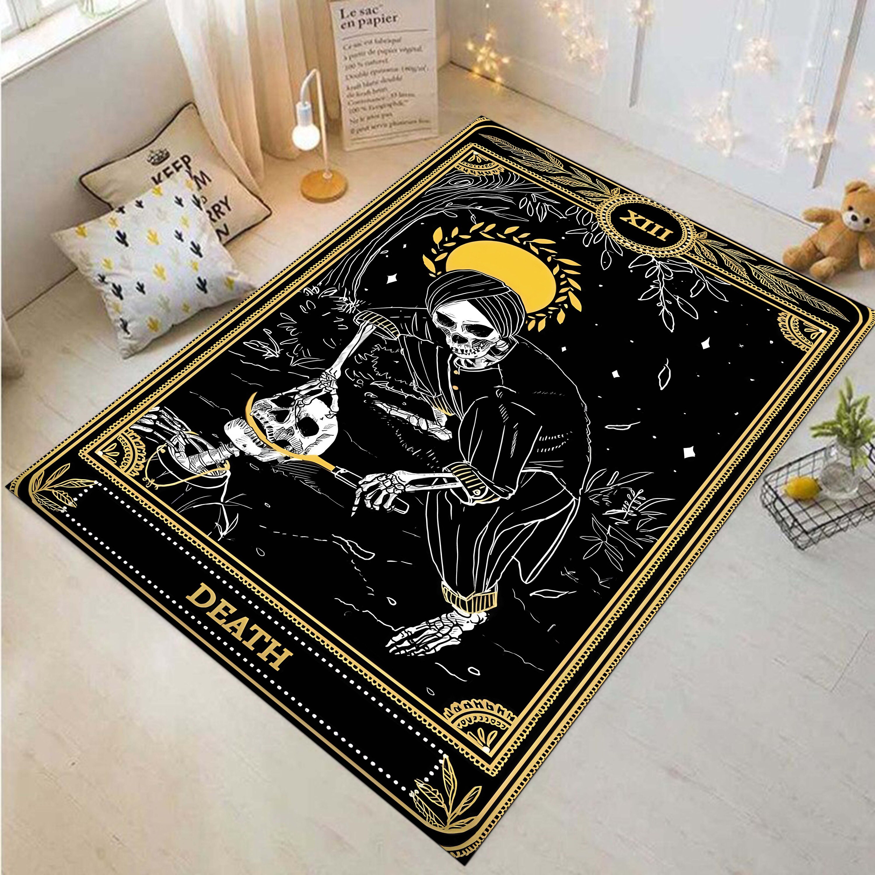 Horror Skull Death Rug, Gothic Area Rug, Soul Rug, Fantastic Rug ...