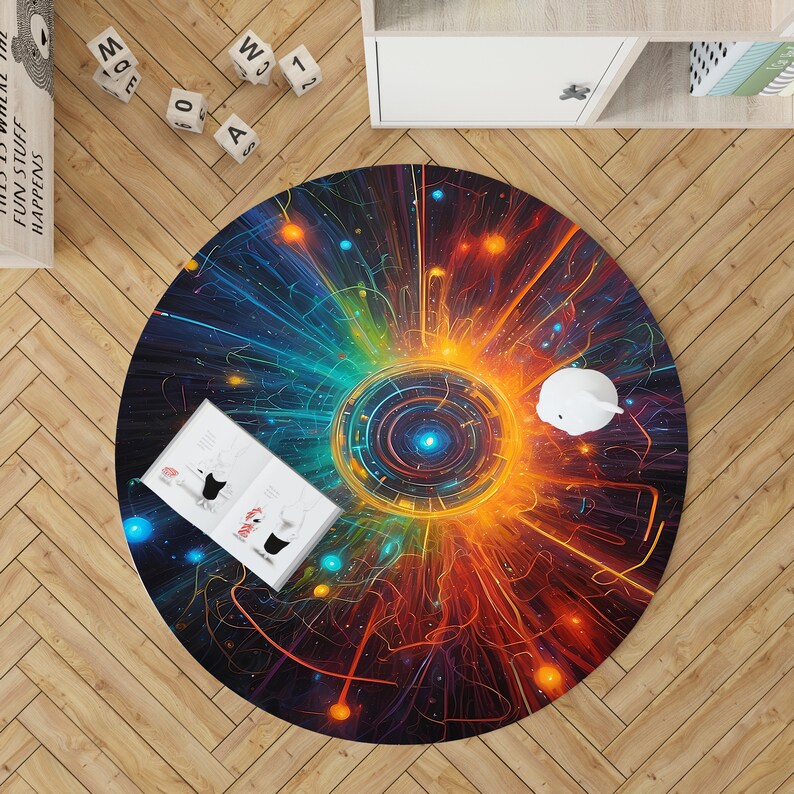 Milky Way Round Rug, Space Rug, Kids Rug, Galaxy Floor Rug, Galaxies ...
