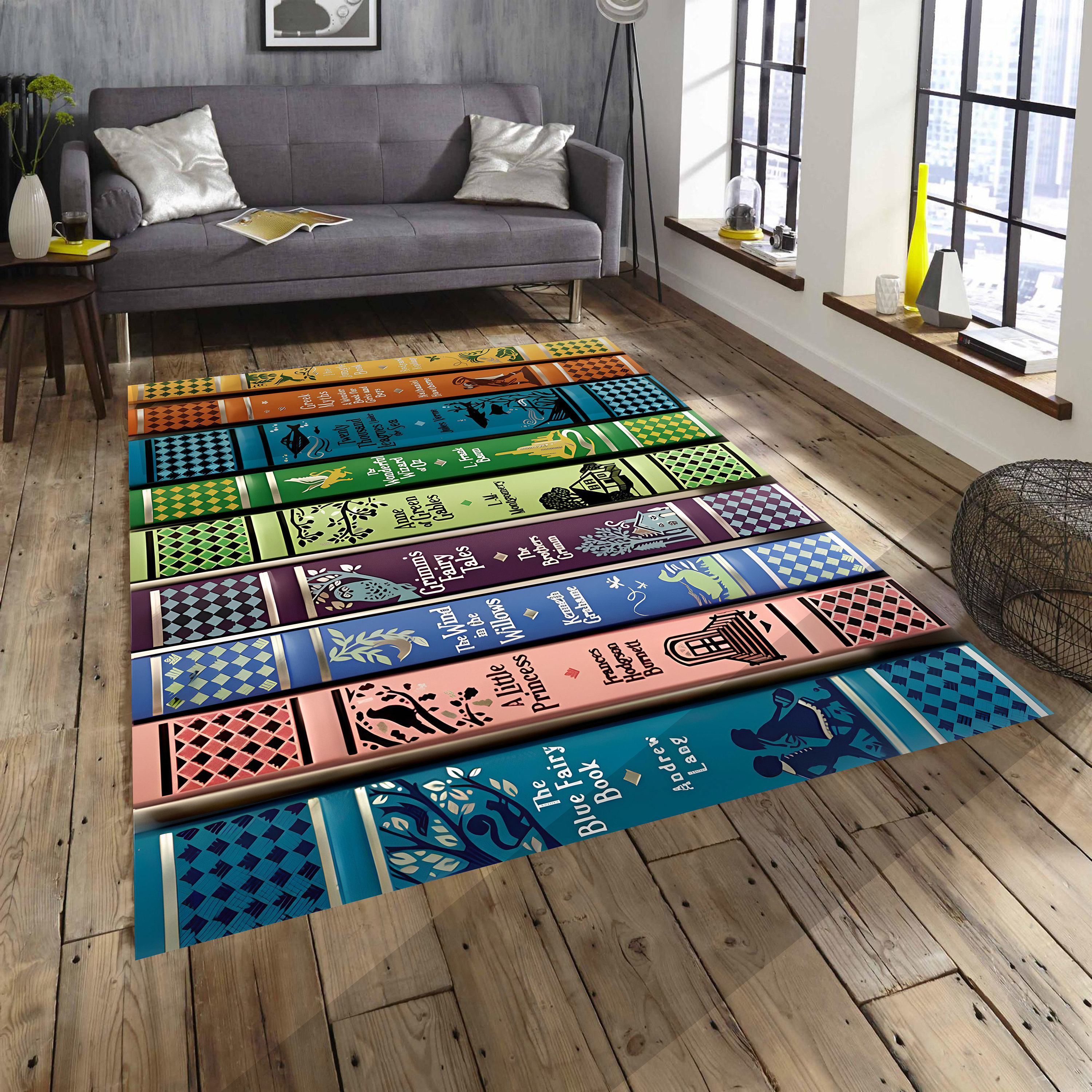 Stacked Books Rug, Library Rug, Library Runner, Book Gift, Learning ...