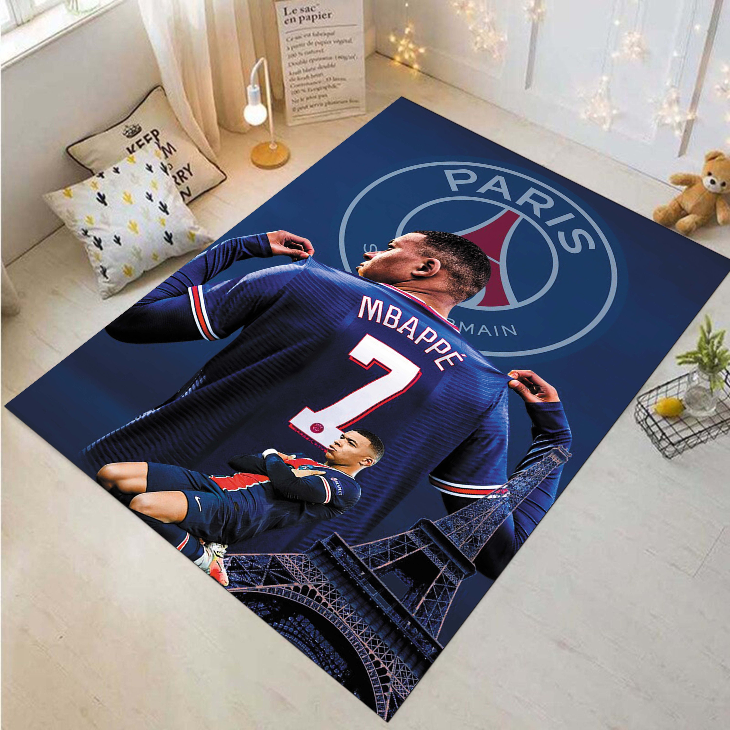 World Cup Rug, Mbappe Football Soccer Game France Carpet, Carpet Gift ...