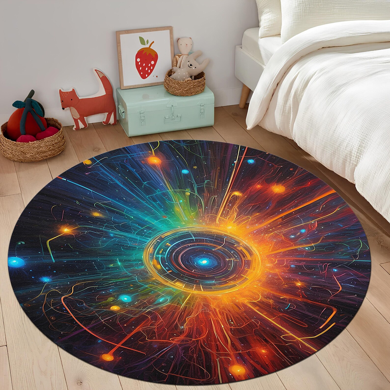 Milky Way Round Rug, Space Rug, Kids Rug, Galaxy Floor Rug, Galaxies ...