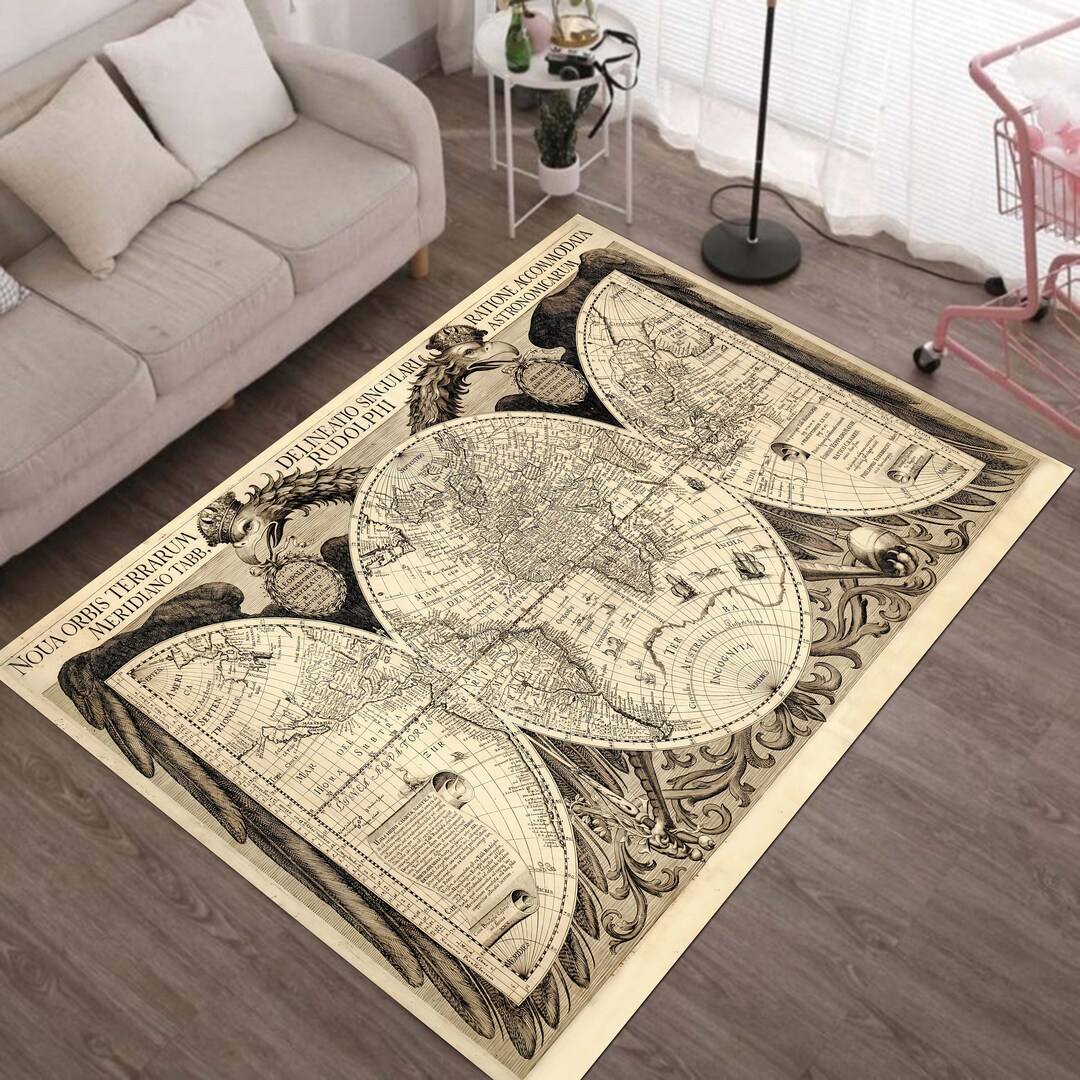 Modern Rug Old World Map Rug Vintage Map Rug Vintage World - Etsy