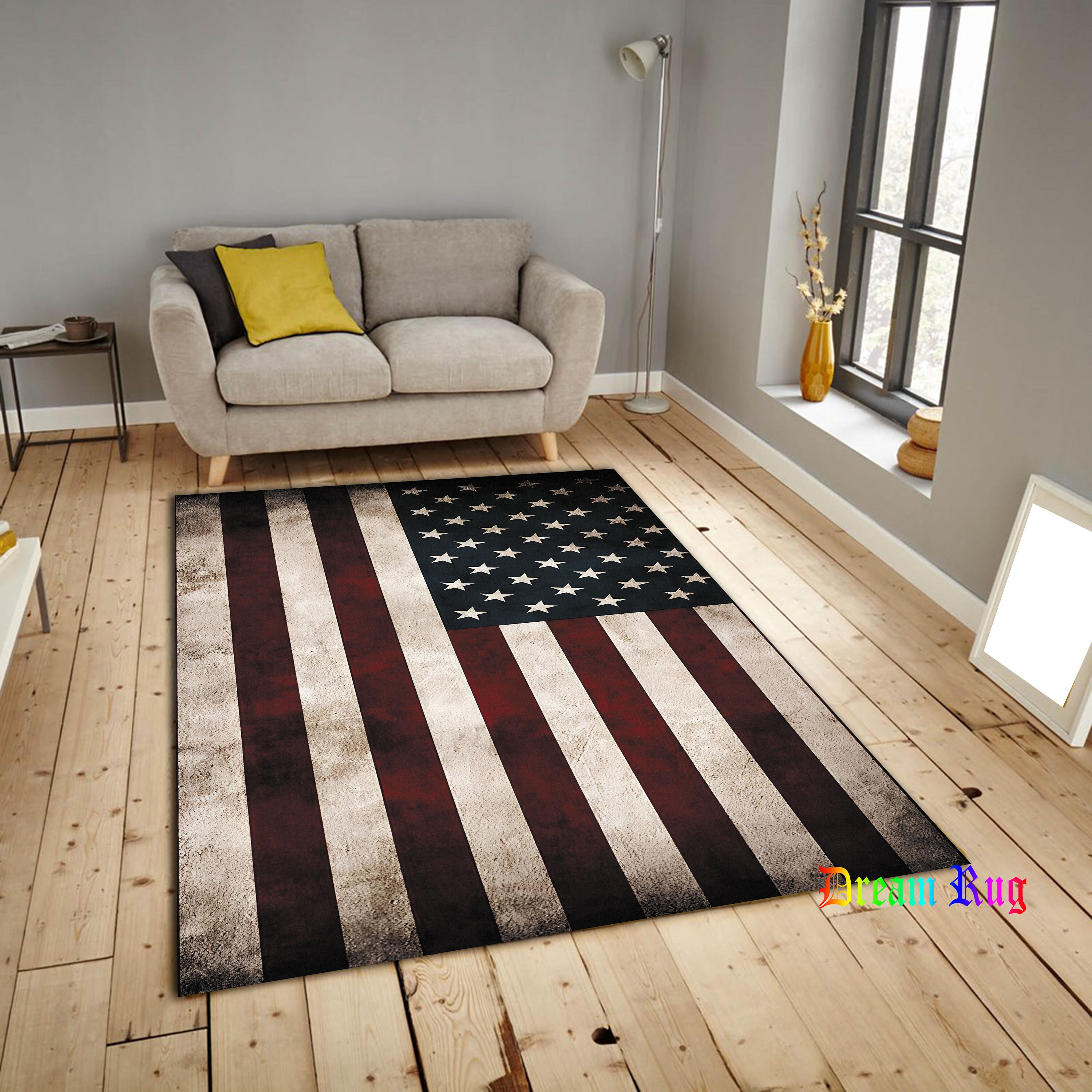 USA Flag Rug, American Rug, Modern Rug, Area Rug, for Living Room Rug ...