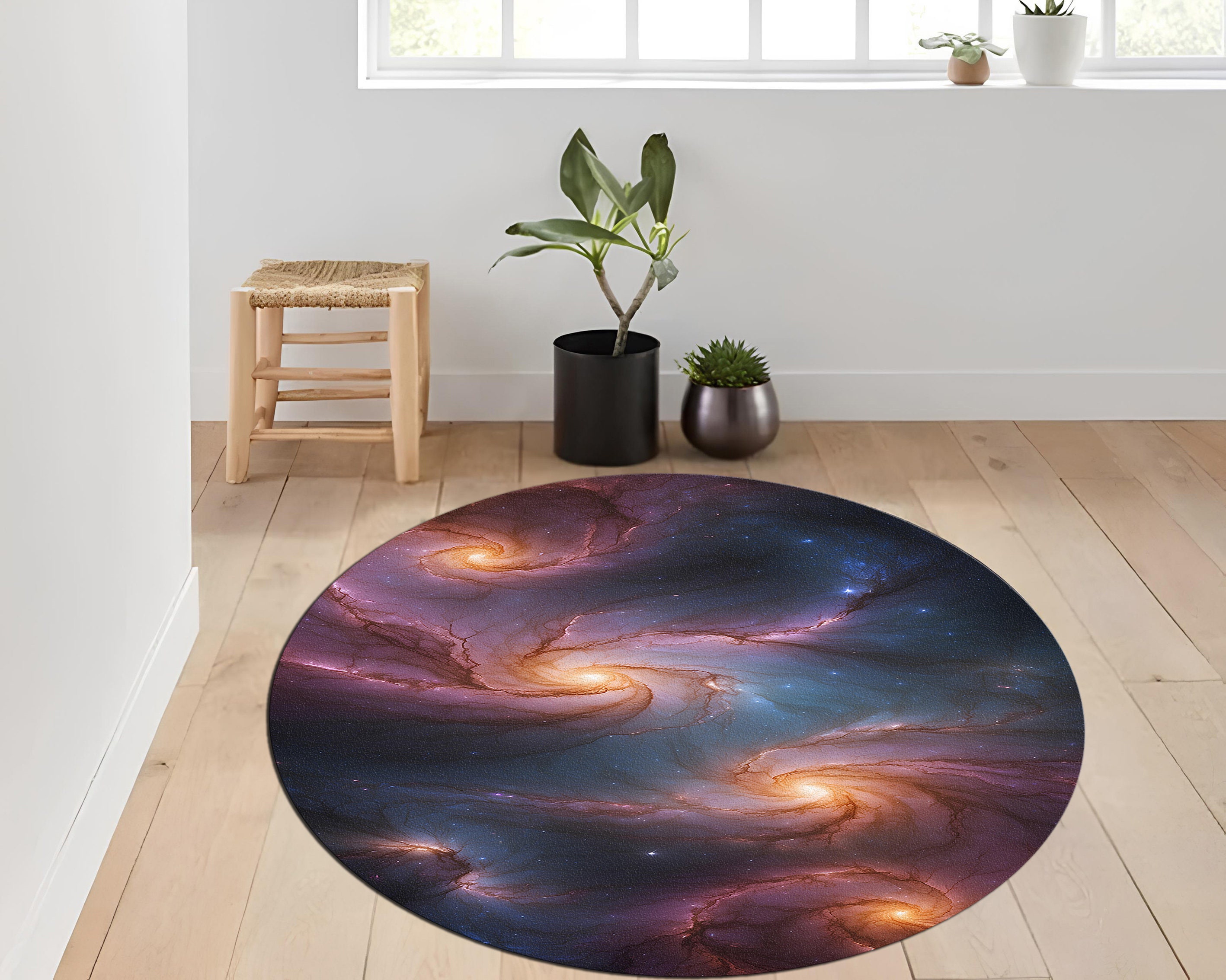 Milky Way Round Rug, Space Rug, Kids Rug, Galaxy Floor Rug, Galaxies ...