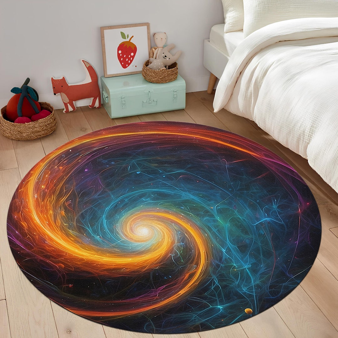 Milky Way Round Rug, Space Rug, Kids Rug, Galaxy Floor Rug, Galaxies ...