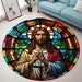 Jesus Rug, Round Rug, Christian Rug, Messiah Rug, Religious Rug, Gift ...