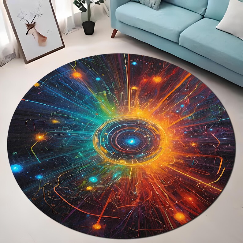 Milky Way Round Rug, Space Rug, Kids Rug, Galaxy Floor Rug, Galaxies ...