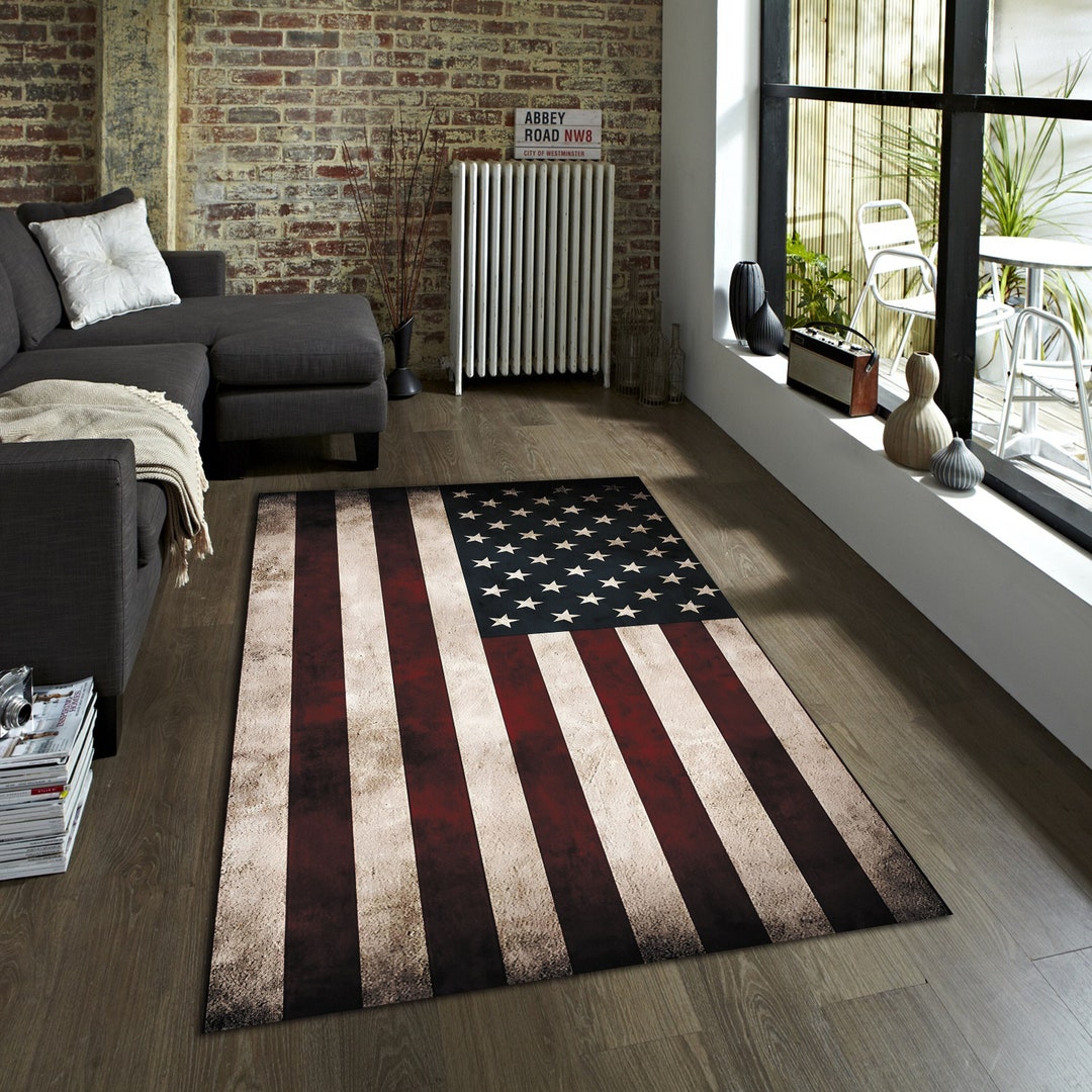 USA Flag Rug, American Rug, Modern Rug, Area Rug, for Living Room Rug ...