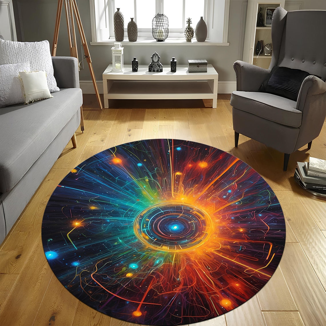 Milky Way Round Rug, Space Rug, Kids Rug, Galaxy Floor Rug, Galaxies ...