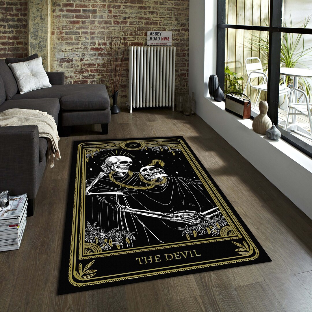 Horror Skull Devil Rug, Gothic Area Rug, Soul Rug, Fantastic Rug ...