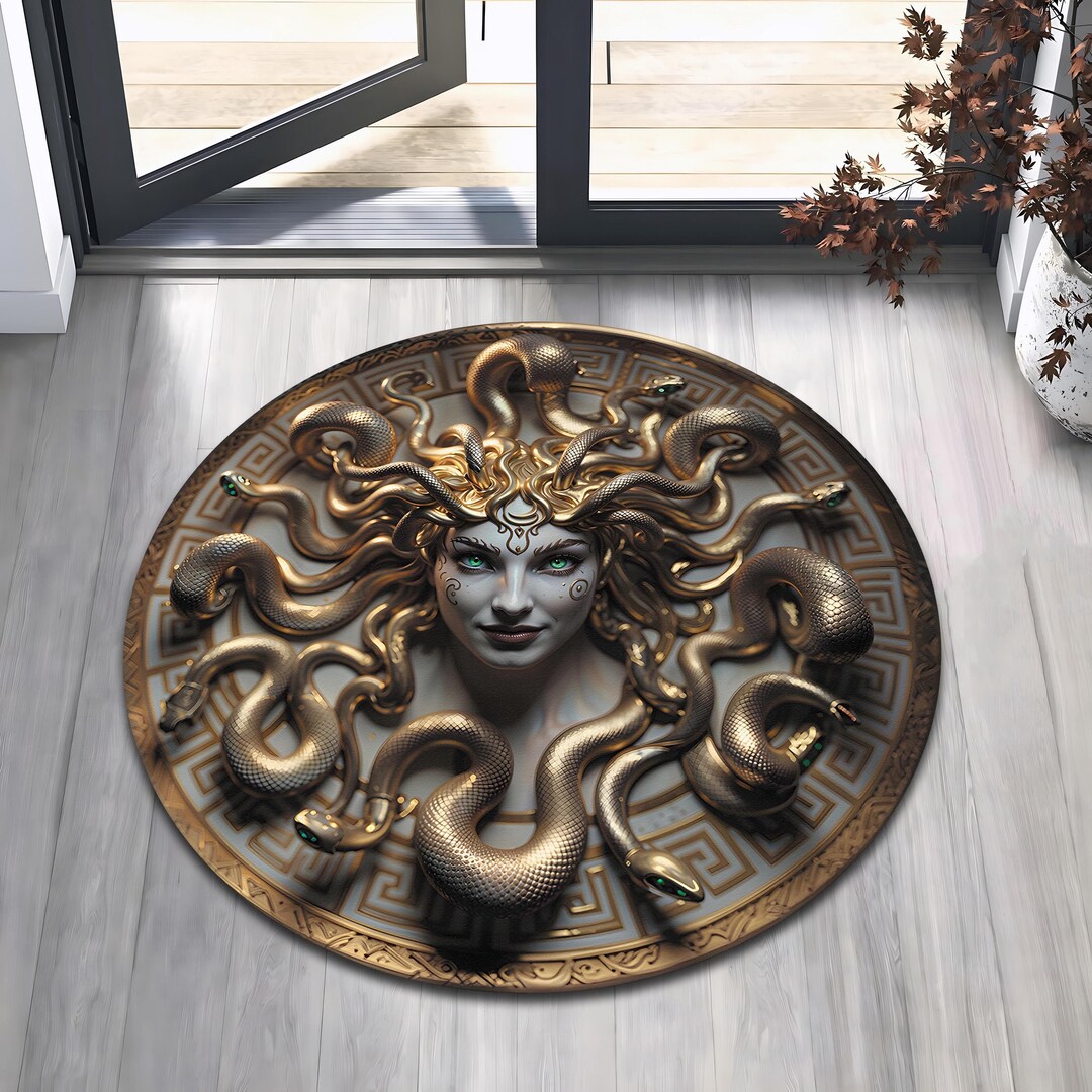 3D Medusa Rug, Greek Pattern Rug,greek Key Pattern Rug,greek Motifs Rug ...
