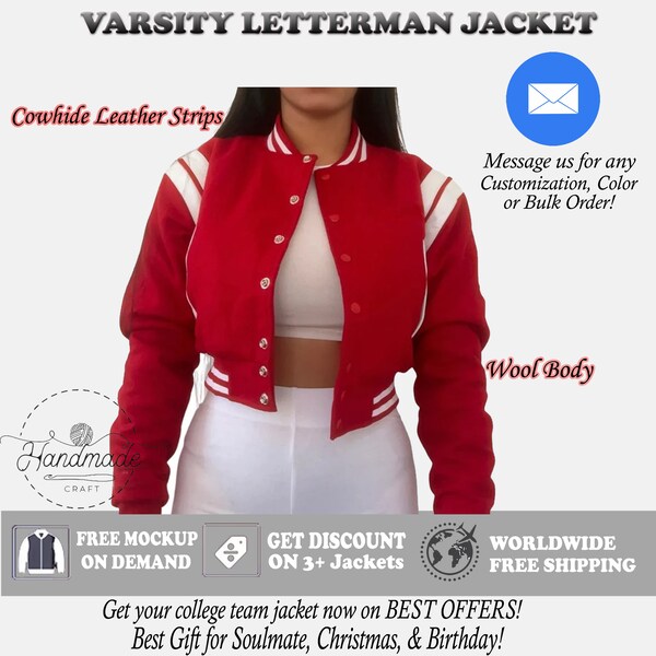 Varsity Jacket Crop Women - Etsy