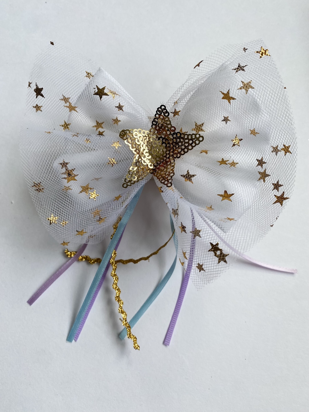 5 Gold Star Bow Christmas Bow Holiday Bow Shimmery Bow - Etsy