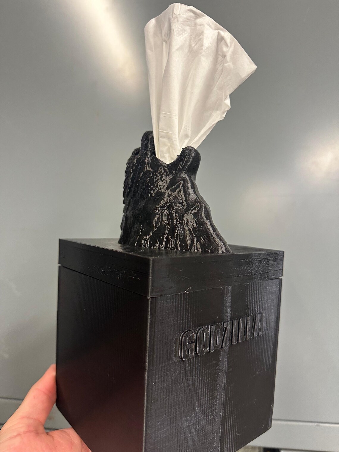 Godzilla Tissue Box Cover STL File, 3D Printable Monster Head Napkin ...