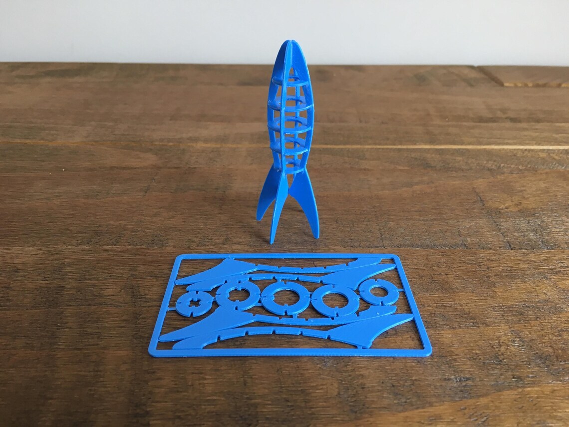 3D Printed Mini Rocket Model Kit, Business Card Size Detachable DIY ...