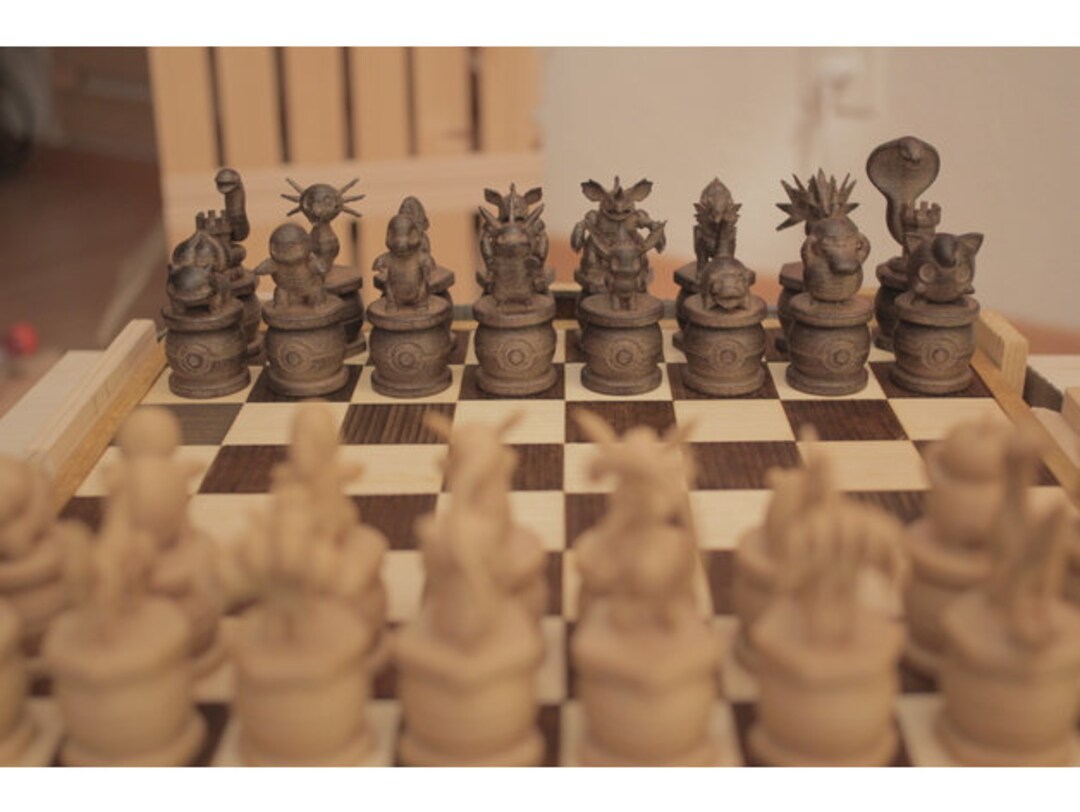 Pokemon Chess Set STL File, 3D Printable Pokemon Chess Pieces, Digital ...