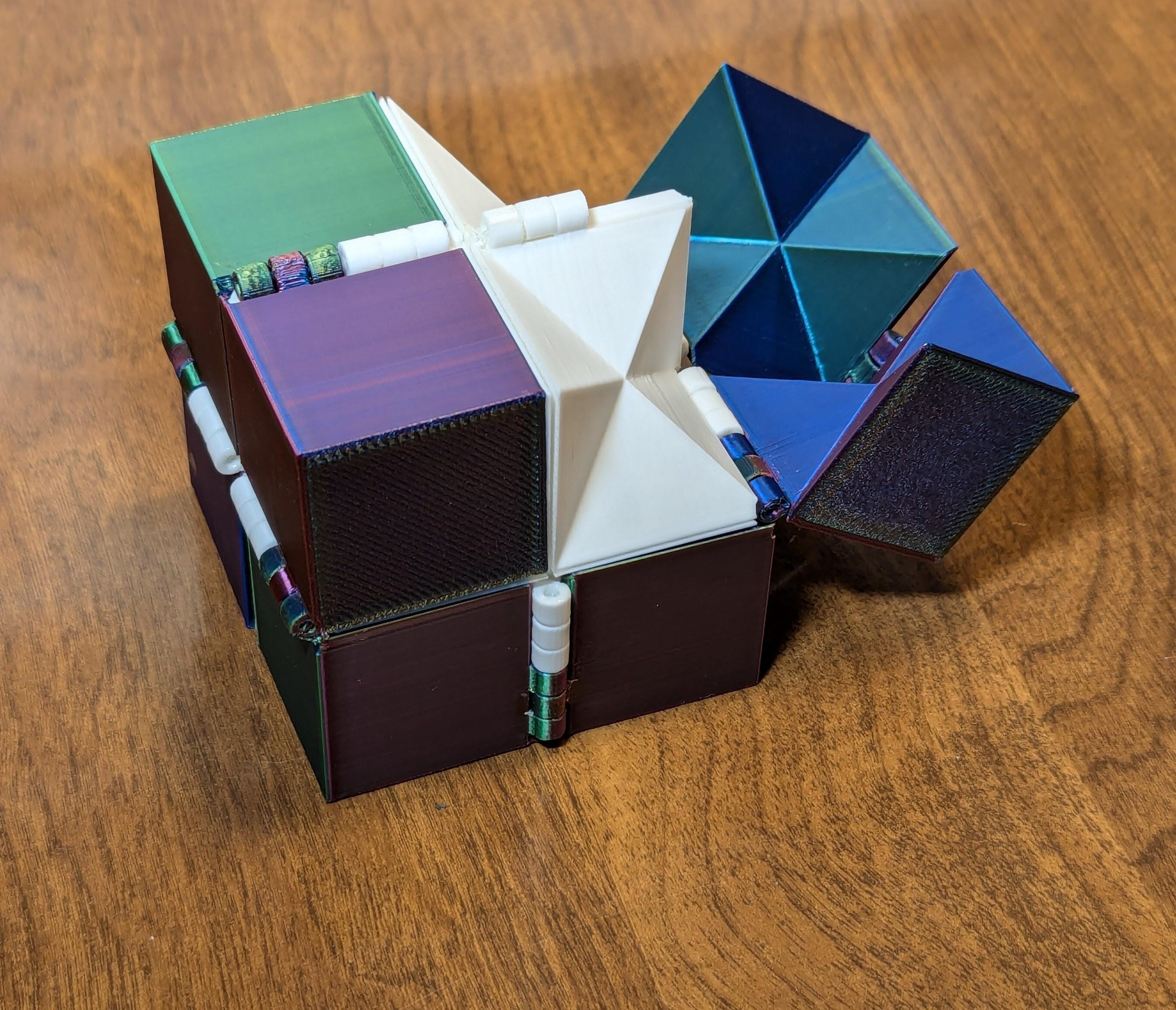 3D Printed Infinity Cube Puzzle Box, Transforming Geometric Fidget Toy ...