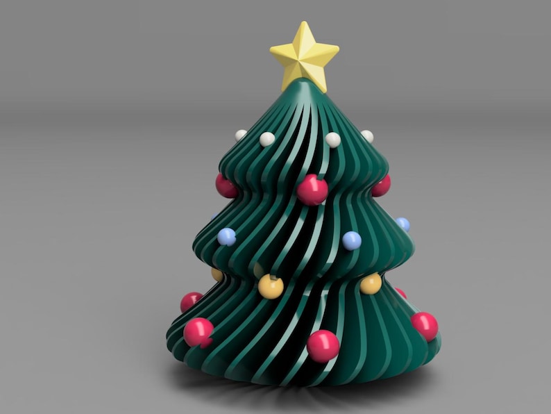 3D Printable Christmas Tree STL File Spiral Holiday Tree Design Festive Home Decor for 3D ...