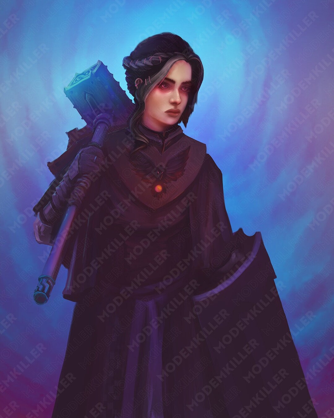 The Dark Cleric Fantasy Character Art - Etsy