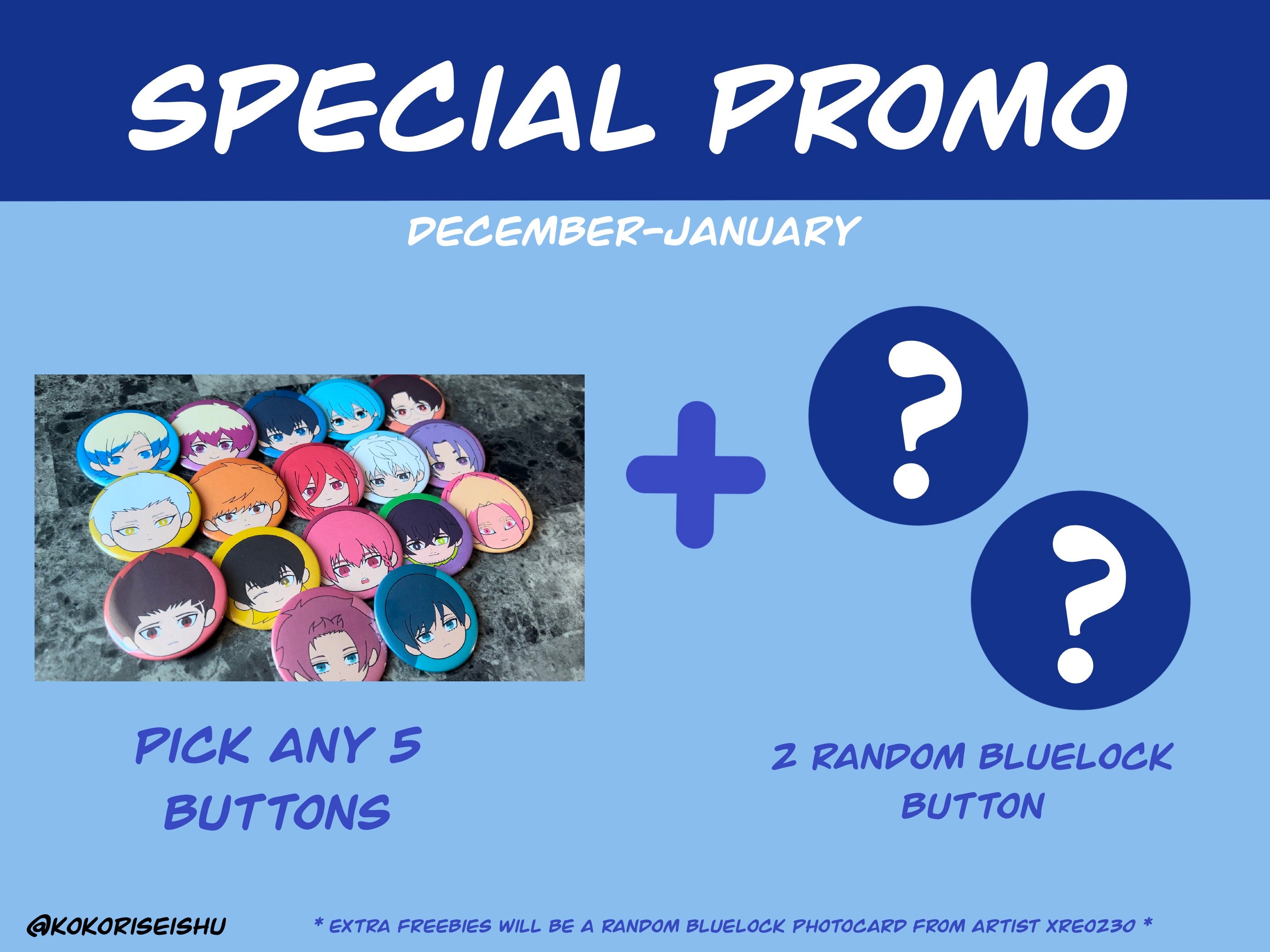 Blue Lock Buttons Pin Handmade BLLK - Etsy