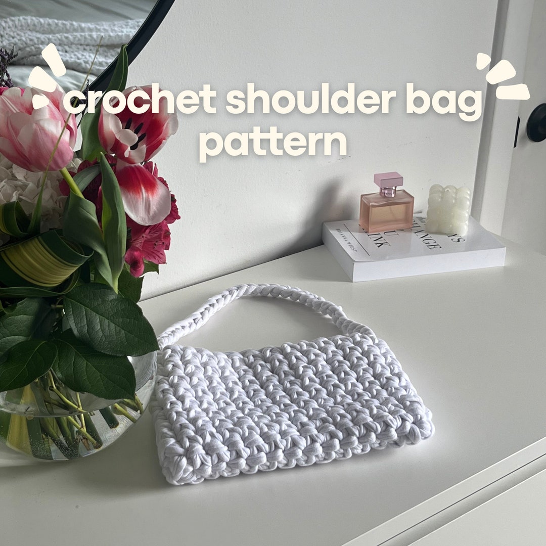 Crochet Shoulder Bag Pattern / T-shirt Yarn Crochet Bag / Beginner ...
