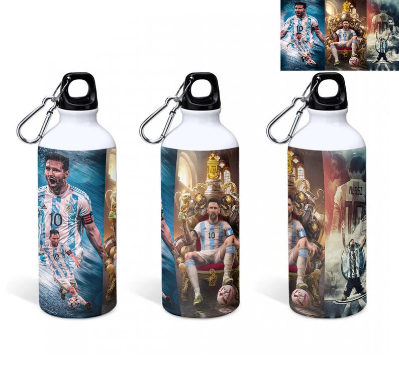 MESSI Water Bottle With Signature, Special Argentina Cup Graphics ...