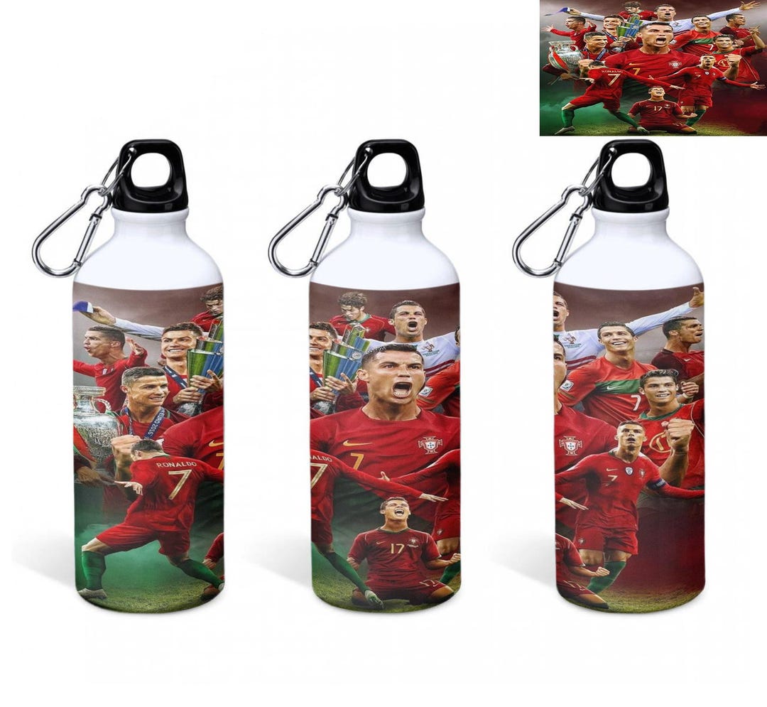 800ml Water Bottle With CR7 Graphics With Signature White or Black ...