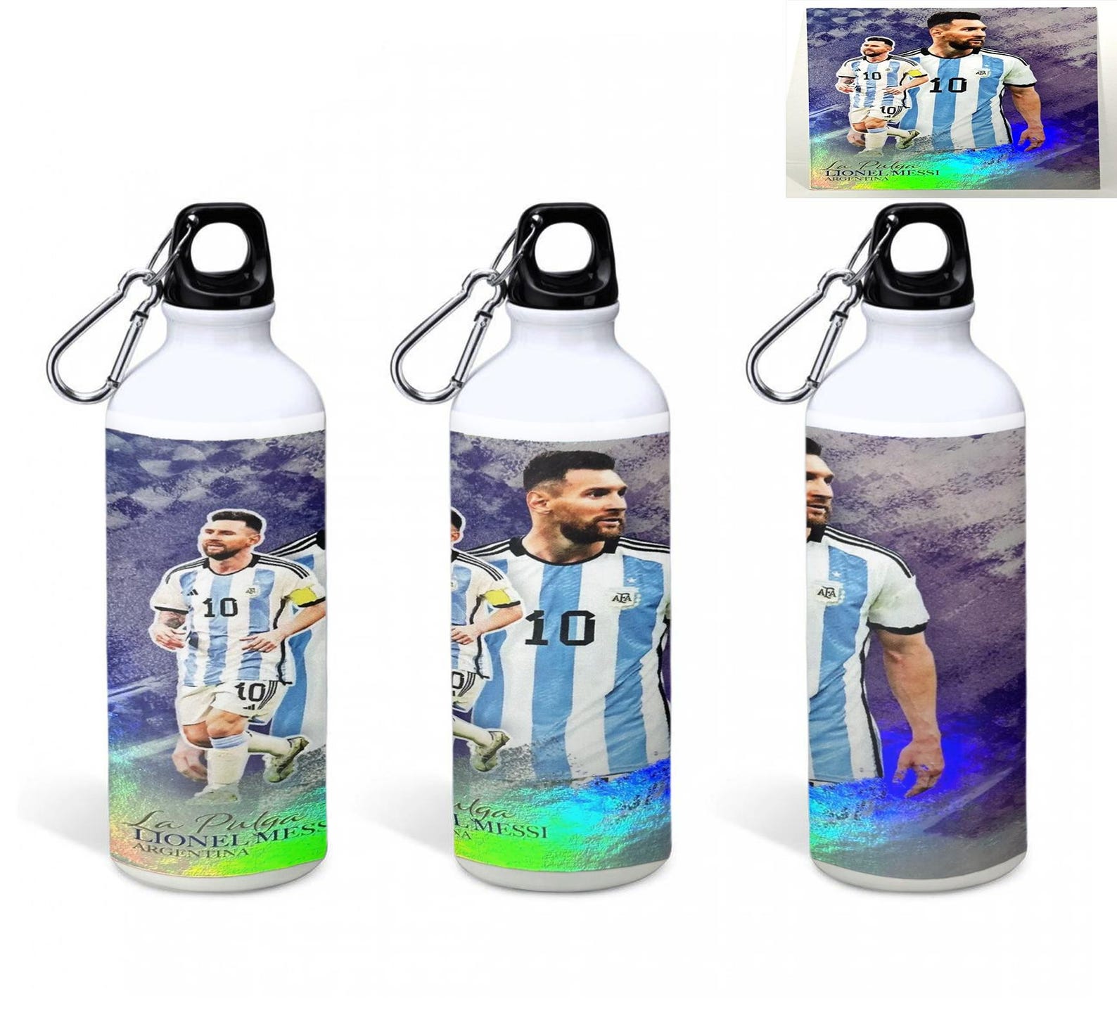 MESSI Water Bottle With Signature, Special Argentina Cup Graphics ...