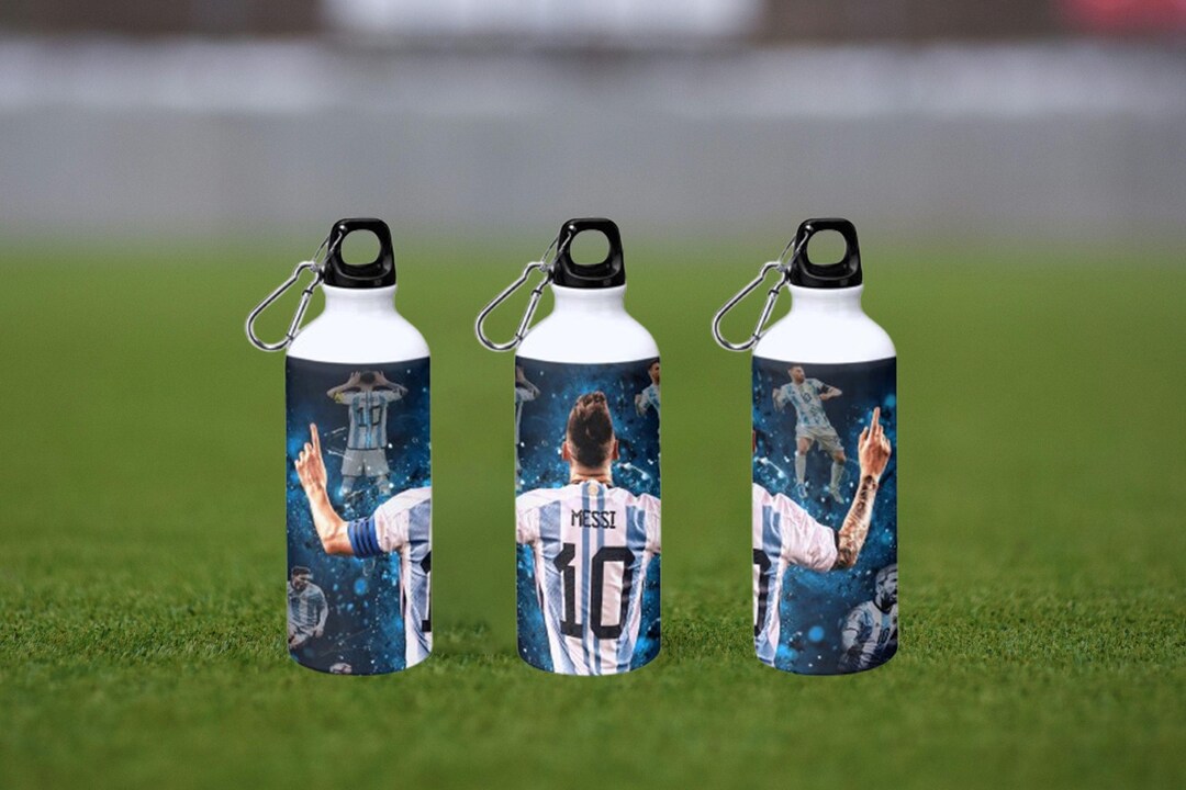 MESSI Water Bottle With Signature, Special Argentina Cup Graphics ...