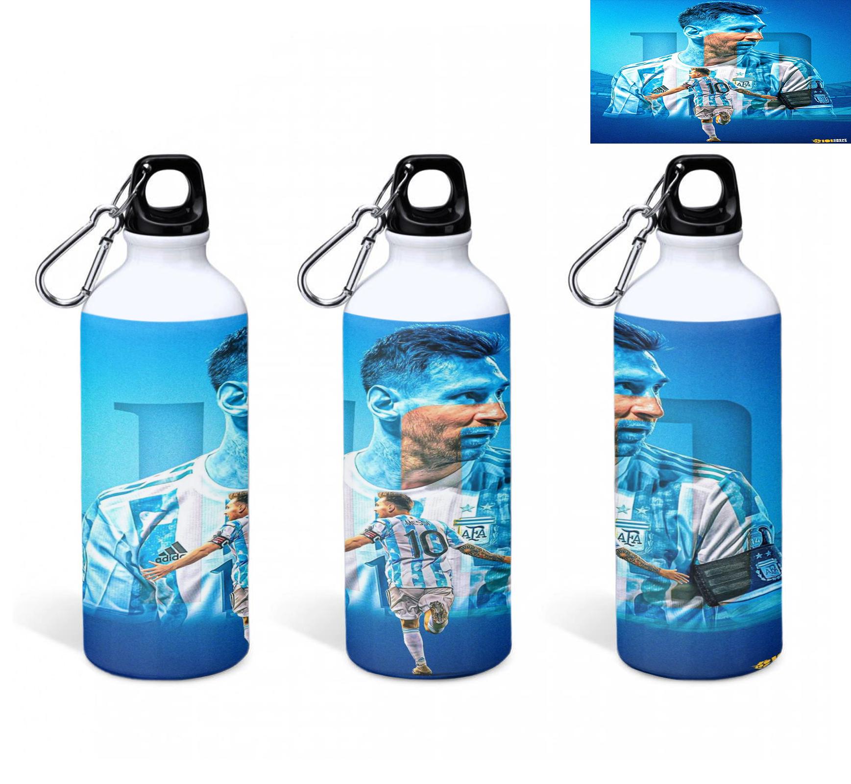 MESSI Water Bottle WITH SIGNATURE Special Argentina Cup Graphics ...
