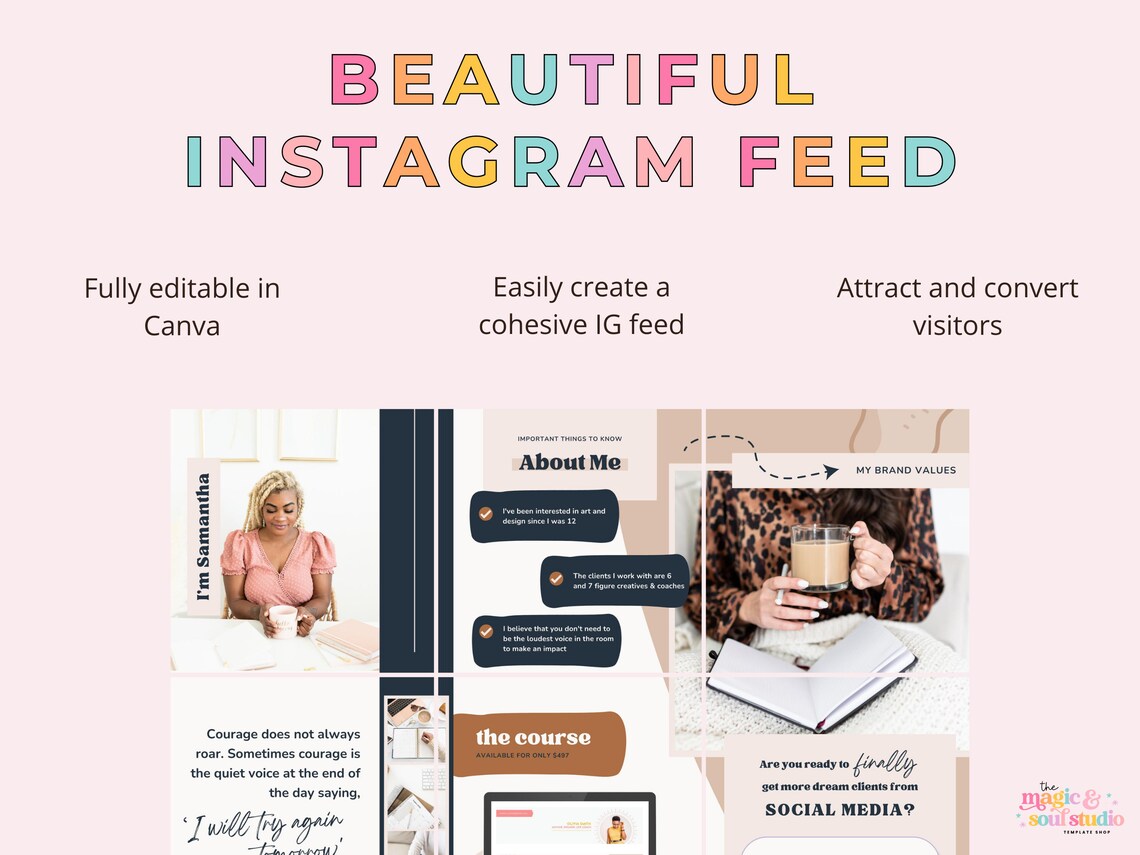 Instagram 9-grid Template Instagram Post Design Instagram Feed Template ...