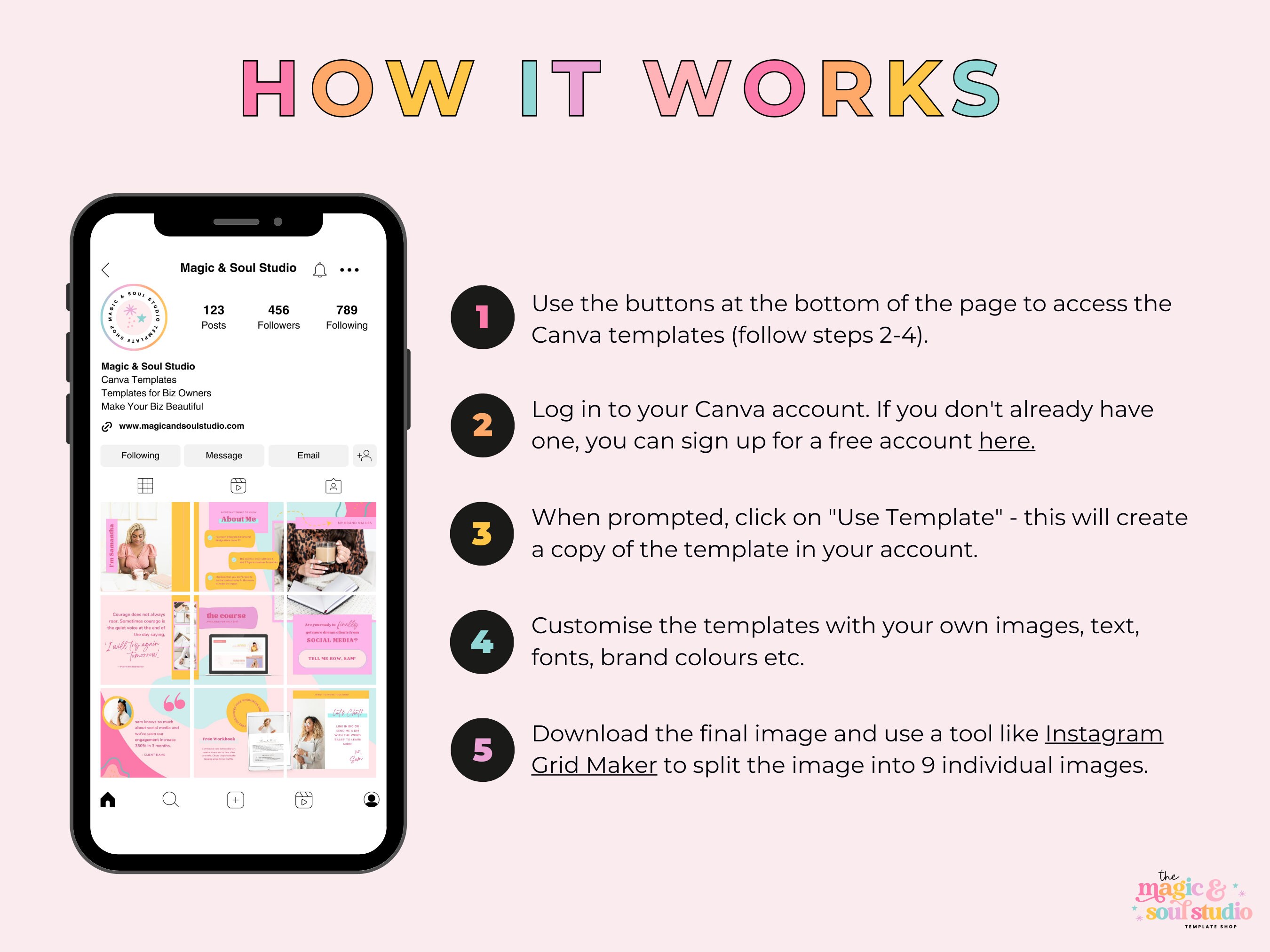 Instagram 9-grid Template | Instagram Post Design | Instagram Feed ...