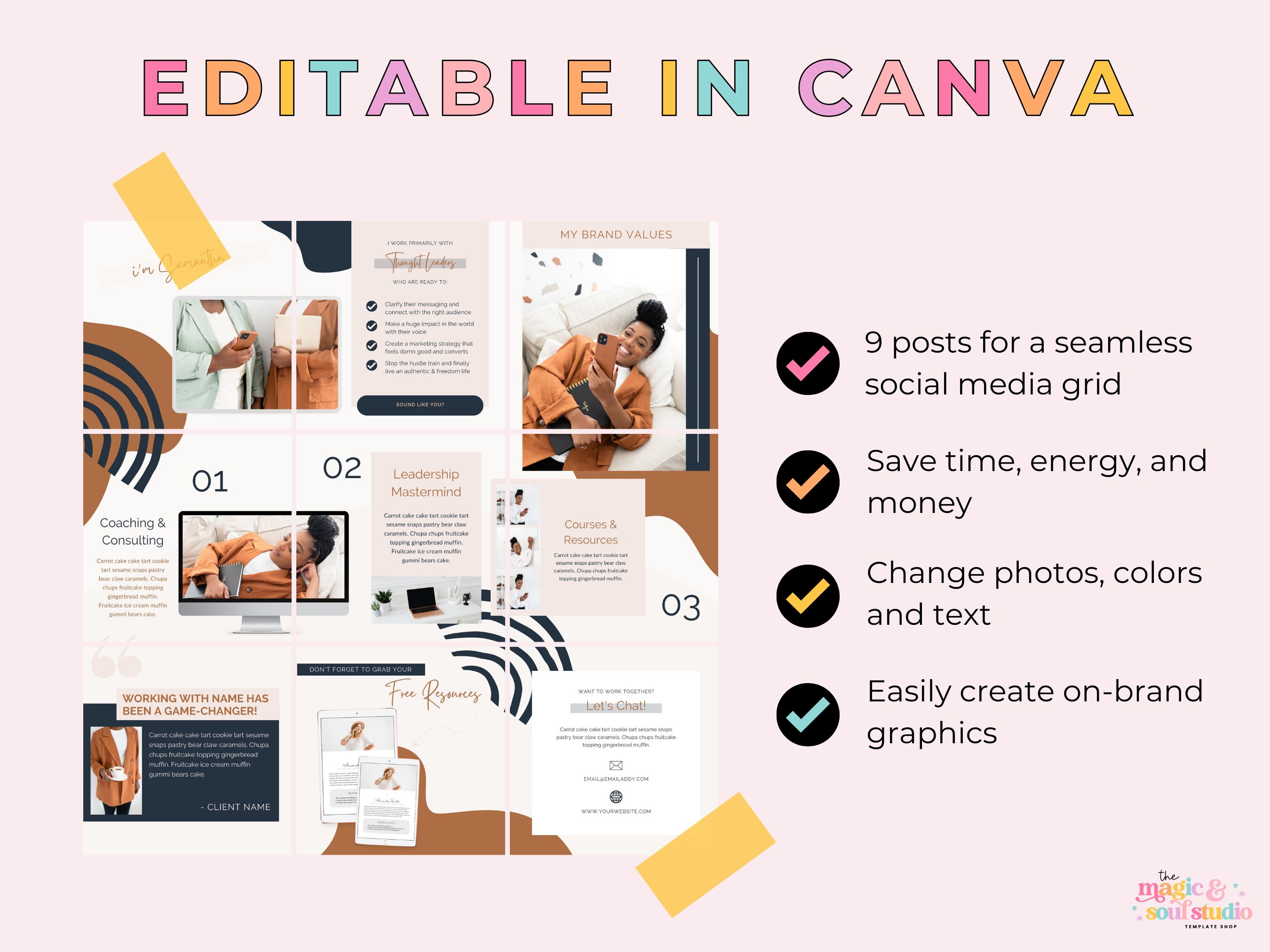 Instagram 9-grid Template | Instagram Post Design | Instagram Feed ...