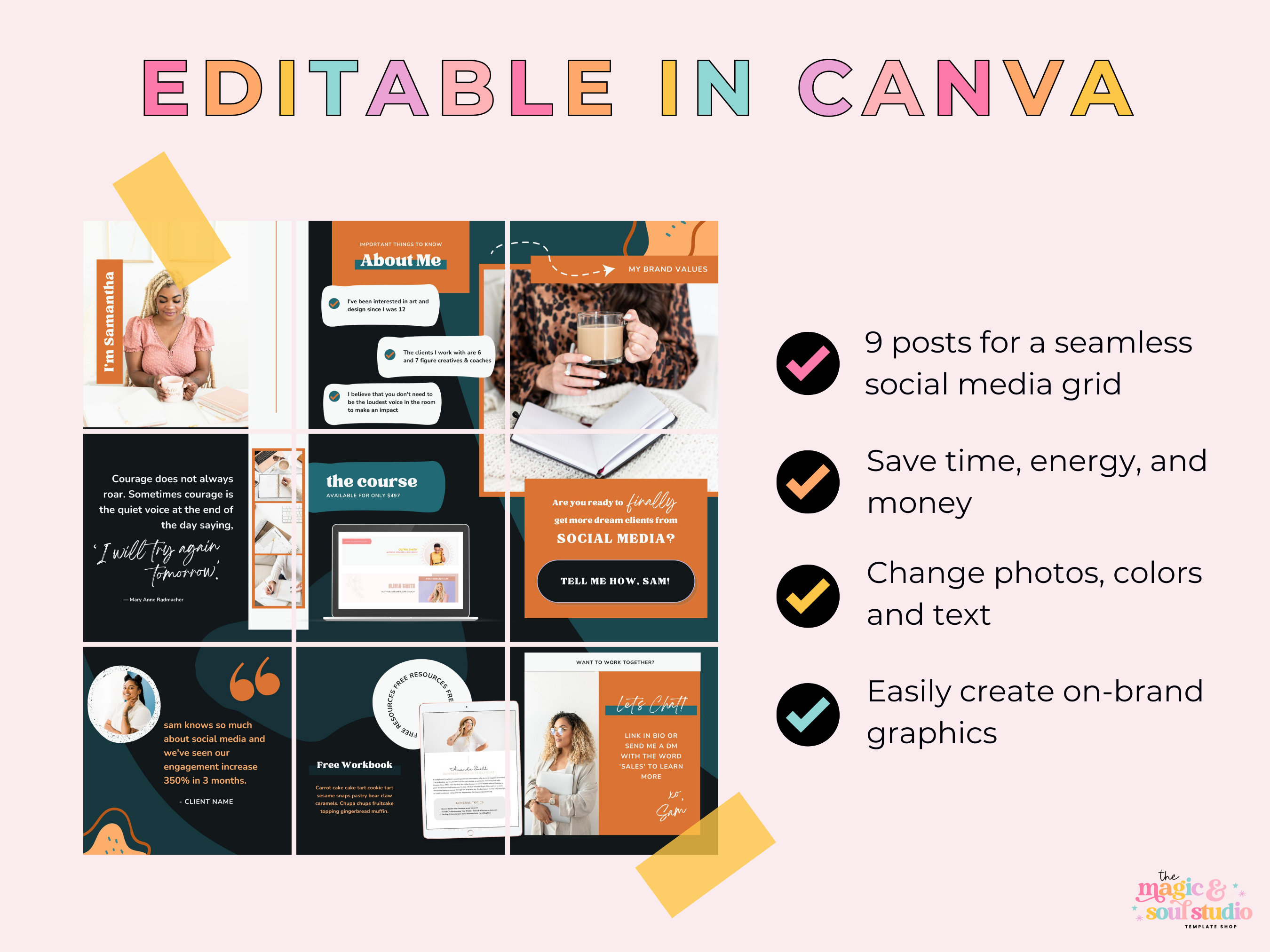 Instagram 9-grid Template | Instagram Post Design | Instagram Feed ...