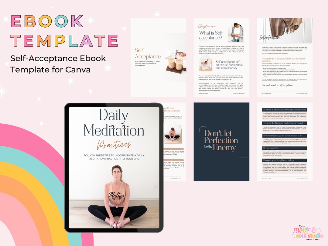 Editable Self-acceptance Ebook Template | Canva Template for Personal ...