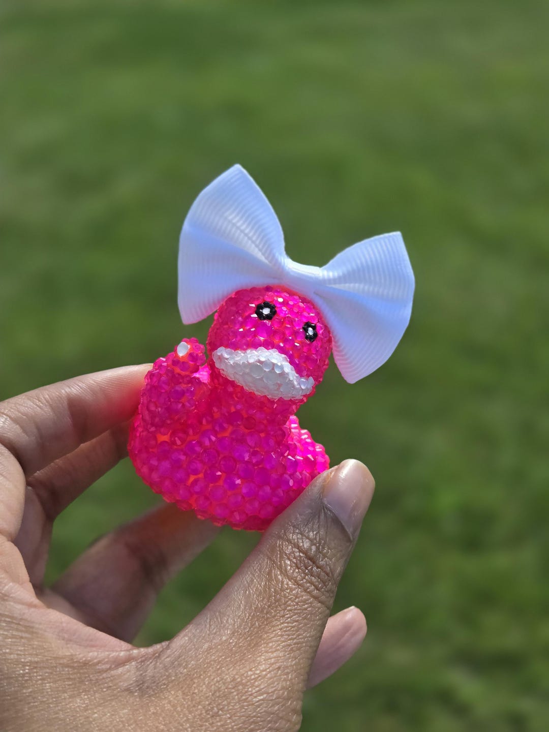 Hot Pink Rhinestone Duck, Middle Finger Bling Duck, Rubber Duck, Desk ...