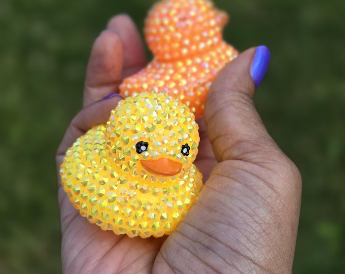 Custom Rhinestone Duck, Dashboard Ducks, Mini Bling Cheer Duck, Cute ...