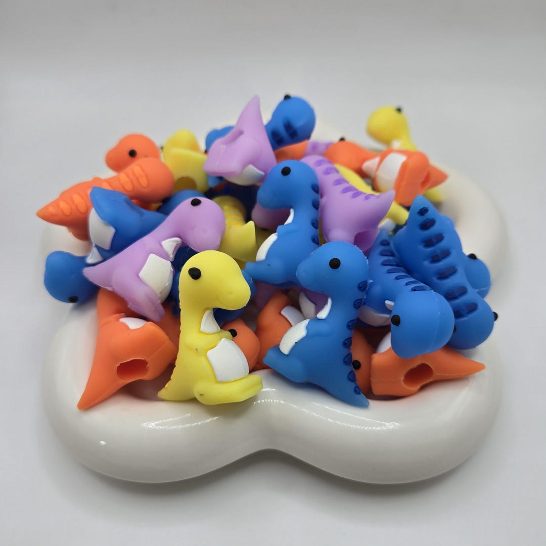 3D Pen Toppers, (set of 2) Dinosaur Pen Beads, Dinosaur Pen Toppers ...