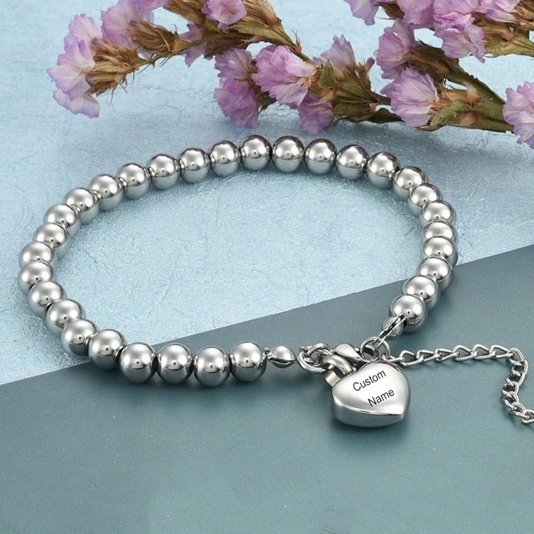 Women's Ash Bracelet: Personalized Cremation Locket Jewelry, Memorial ...