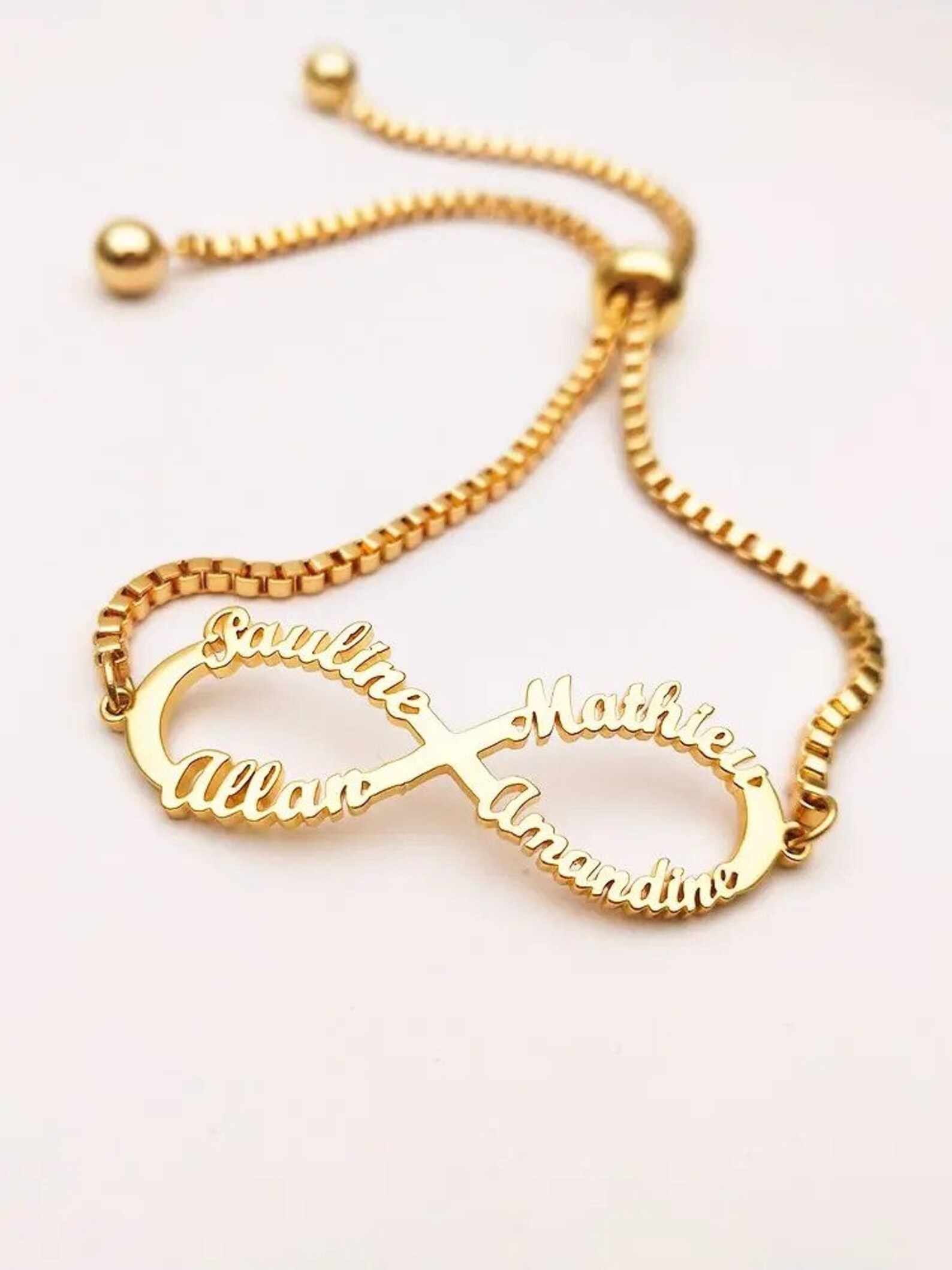 Tangula Personalized Custom Name Bracelet Mom Infinity Adjustable ...