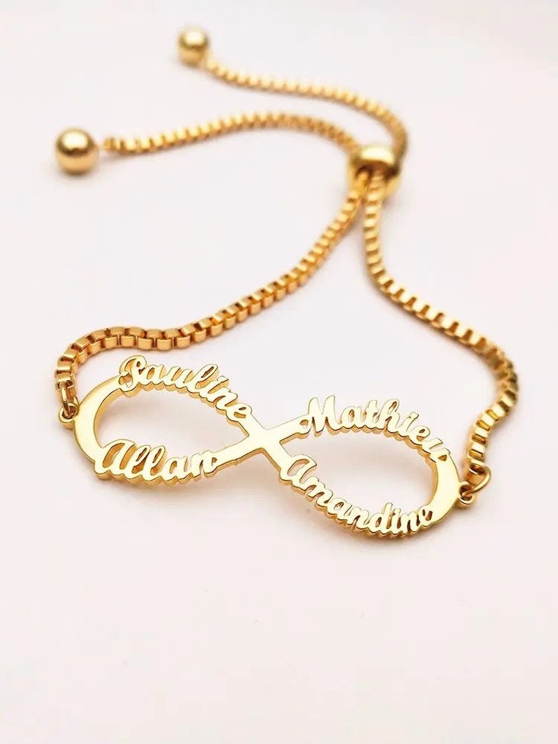 Tangula Personalized Custom Name Bracelet - Mom Infinity Adjustable ...