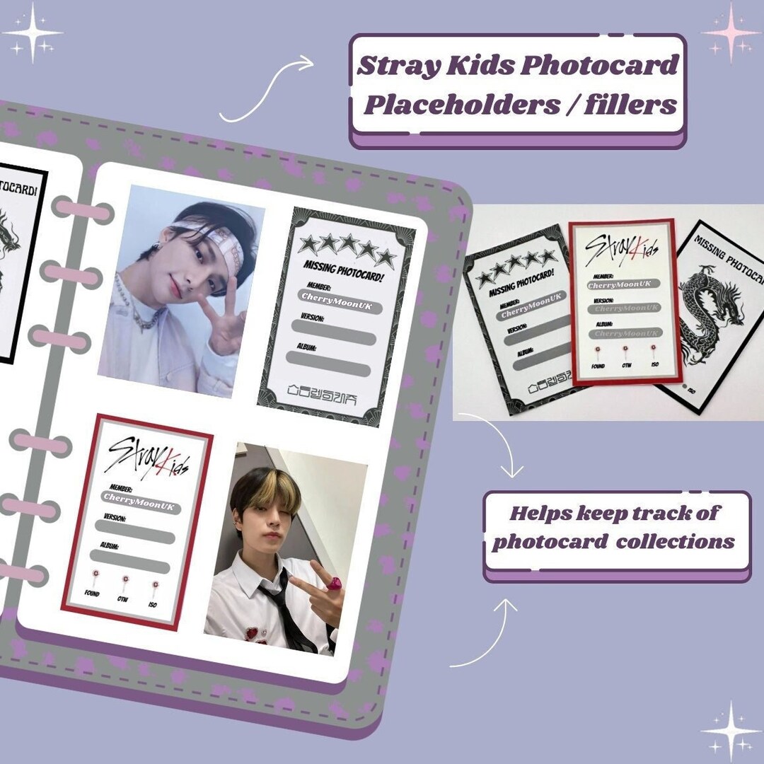 Stray Kids Photocard Placeholders / Decorative Binder Fillers pack of ...
