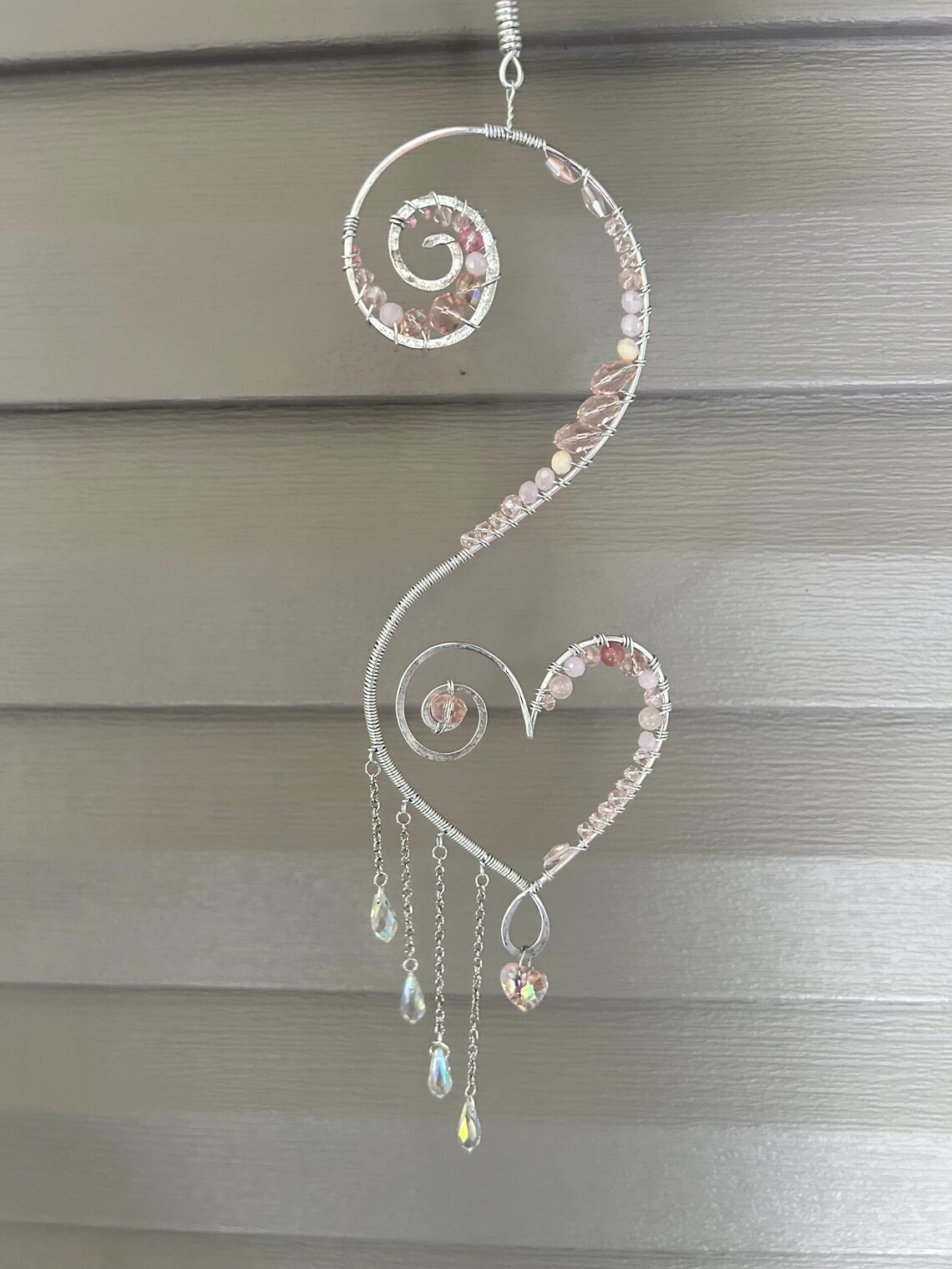 Pink Heart Sun Catcher - Etsy