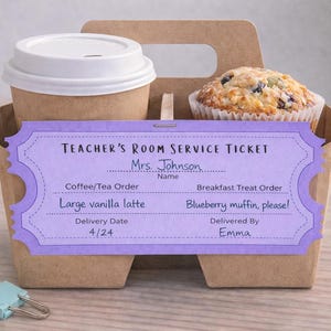 Teacher Room Service Ticket Printable | Teacher Appreciation ...
