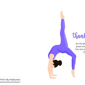 Gymnastics Coach Thank You Card- **instant Digital Download ** - Etsy