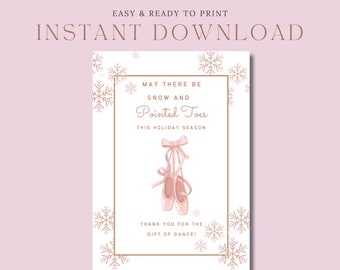 Printable Christmas Dance Teacher Card A2 Digital Print Instant ...